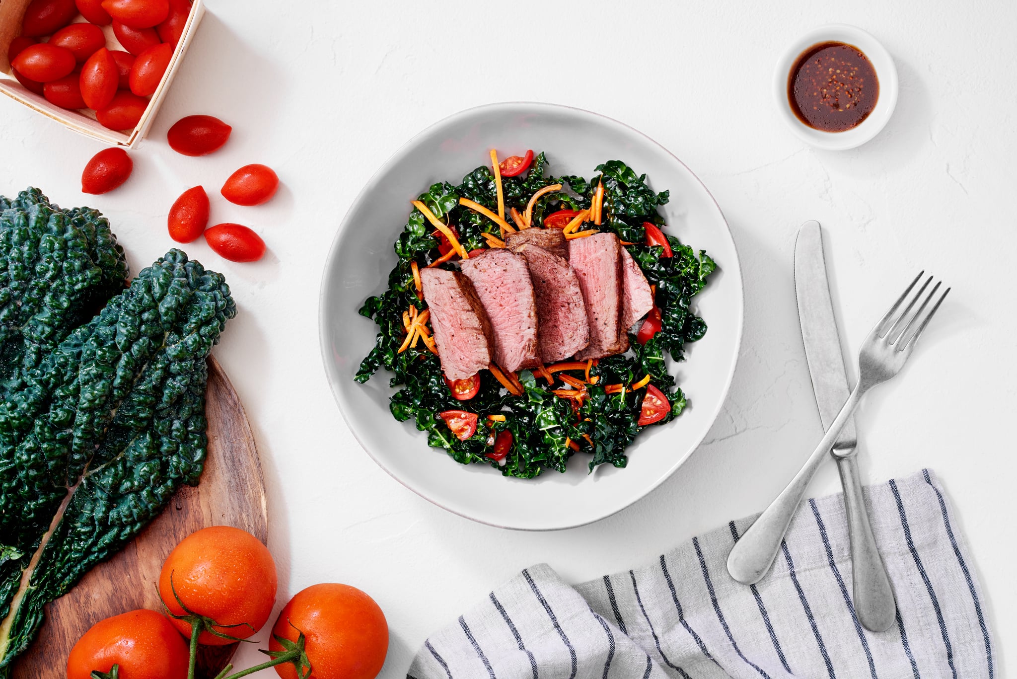 Kale-Carrot Salad With Steak and Balsamic-Mustard Dressing | POPSUGAR ...