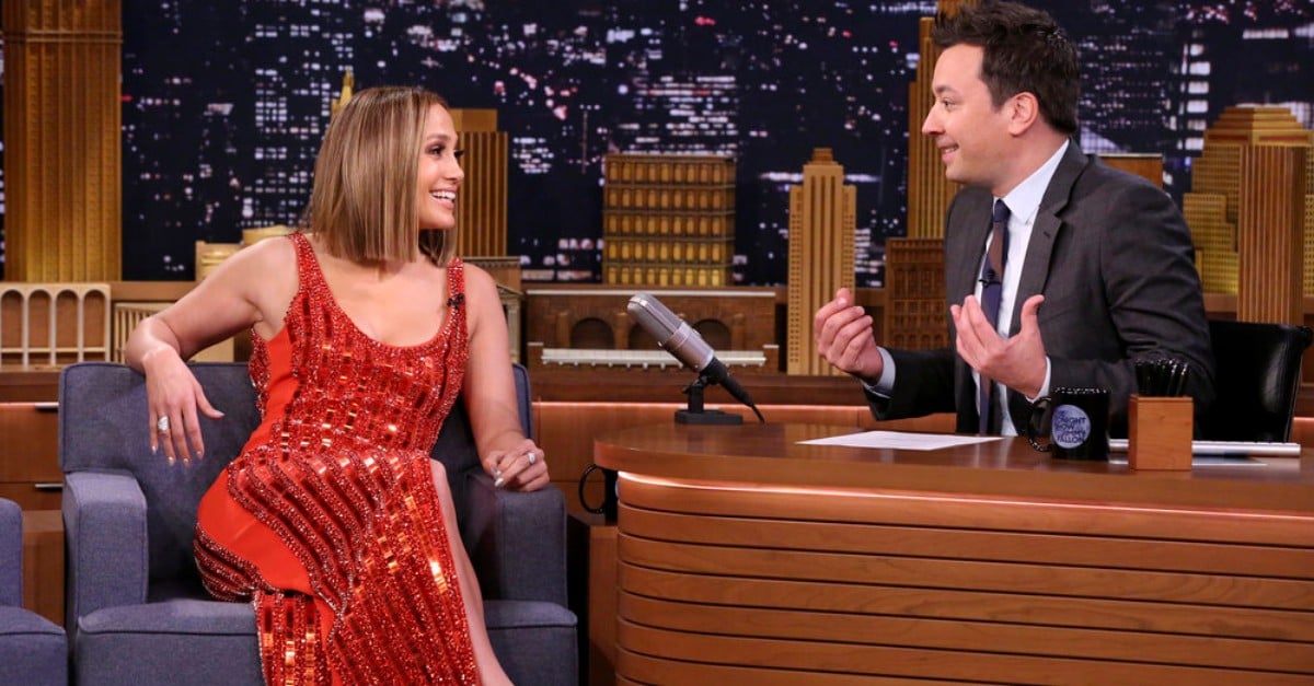 Jennifer Lopez Red David Koma Dress Jimmy Fallon May 2018 | PS UK Style