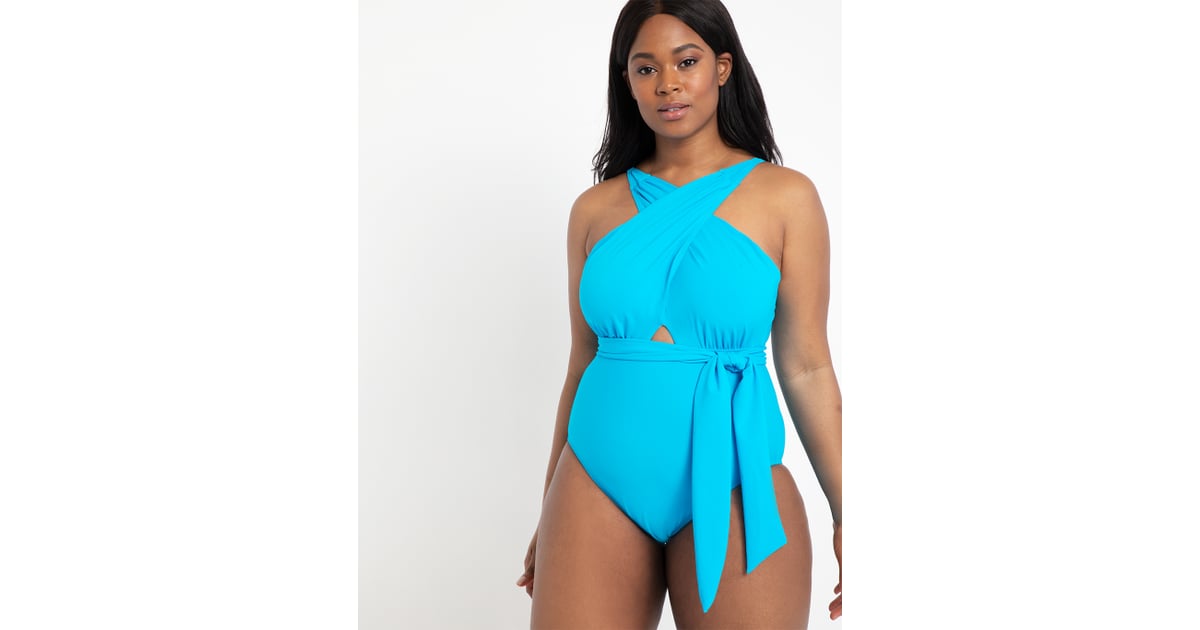 Eloquii Wrap Halter One Piece Swimsuit Best One Piece Swimsuits On