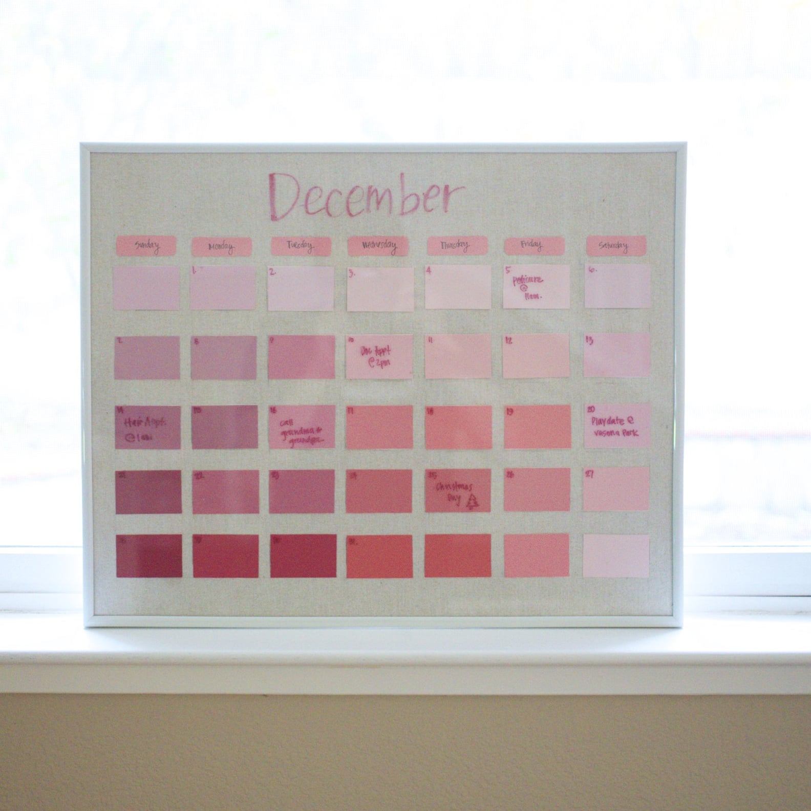 DIY Reusable Paint-Chip Calendar | PS Smart Living