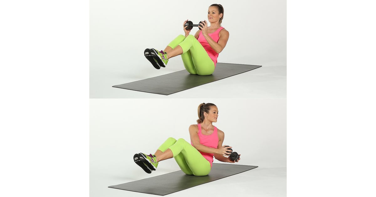 Weighted Russian Twists | Best Belly Fat Moves to Do at the Gym ...
