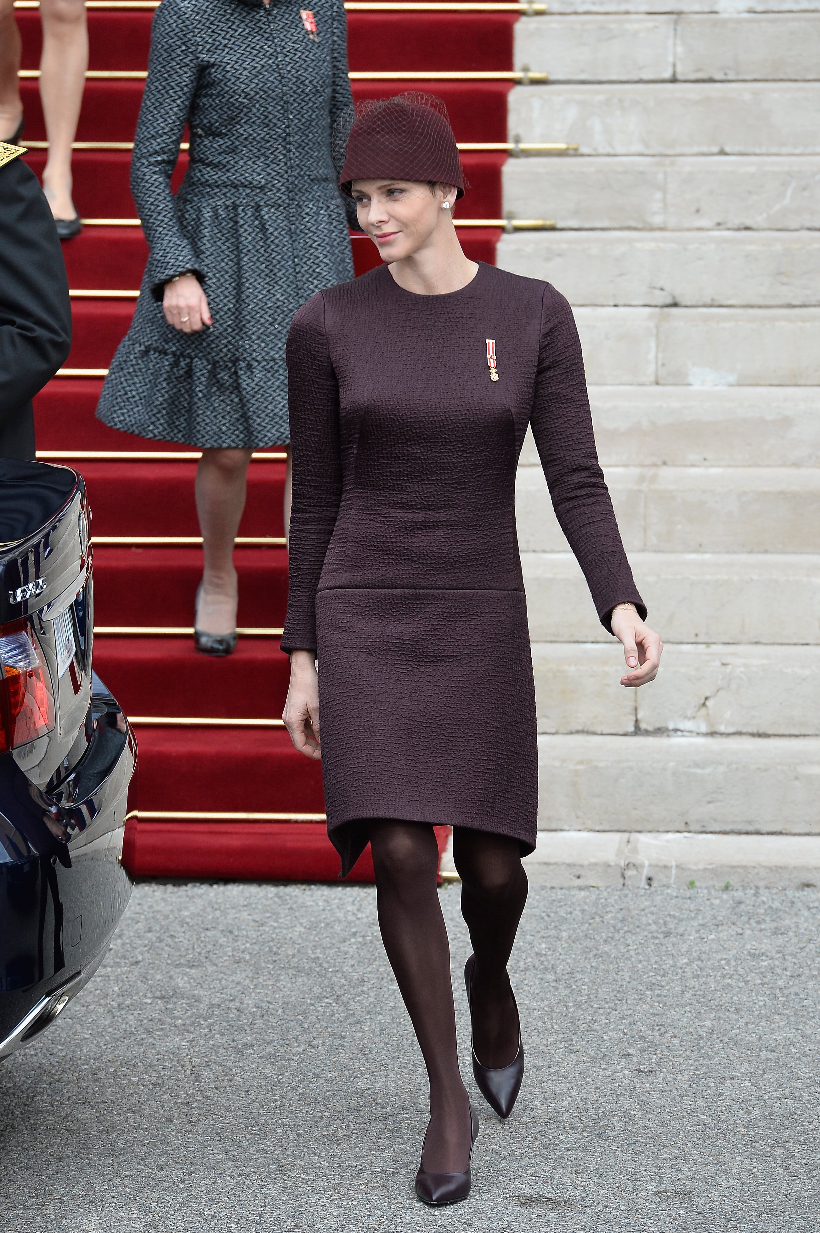 Princess Charlene of Monaco Wearing a Purple Dress | PS Fashion