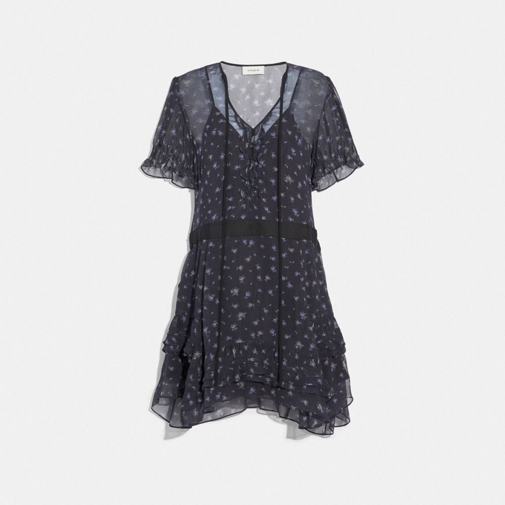 Selena Gomez's Black Floral Dress on Coach Podcast 2019 | POPSUGAR Fashion