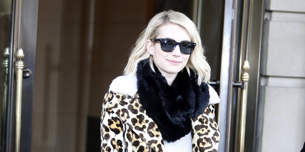 Emma Roberts Wearing a Leopard Coat | PS Fashion