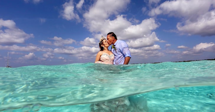 Wedding On A Sandbar In Caribbean Sea Popsugar Love Sex