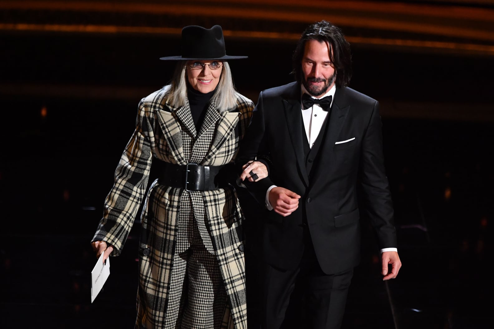 Diane Keaton and Keanu Reeves at the 2020 Oscars | POPSUGAR Entertainment