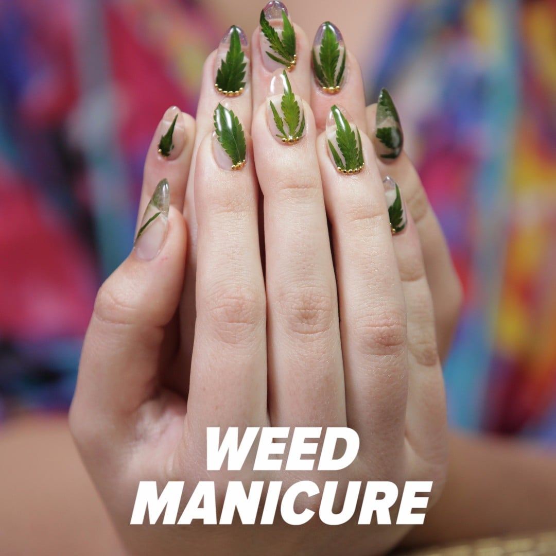 Marijuana Weed Manicure | PS Beauty