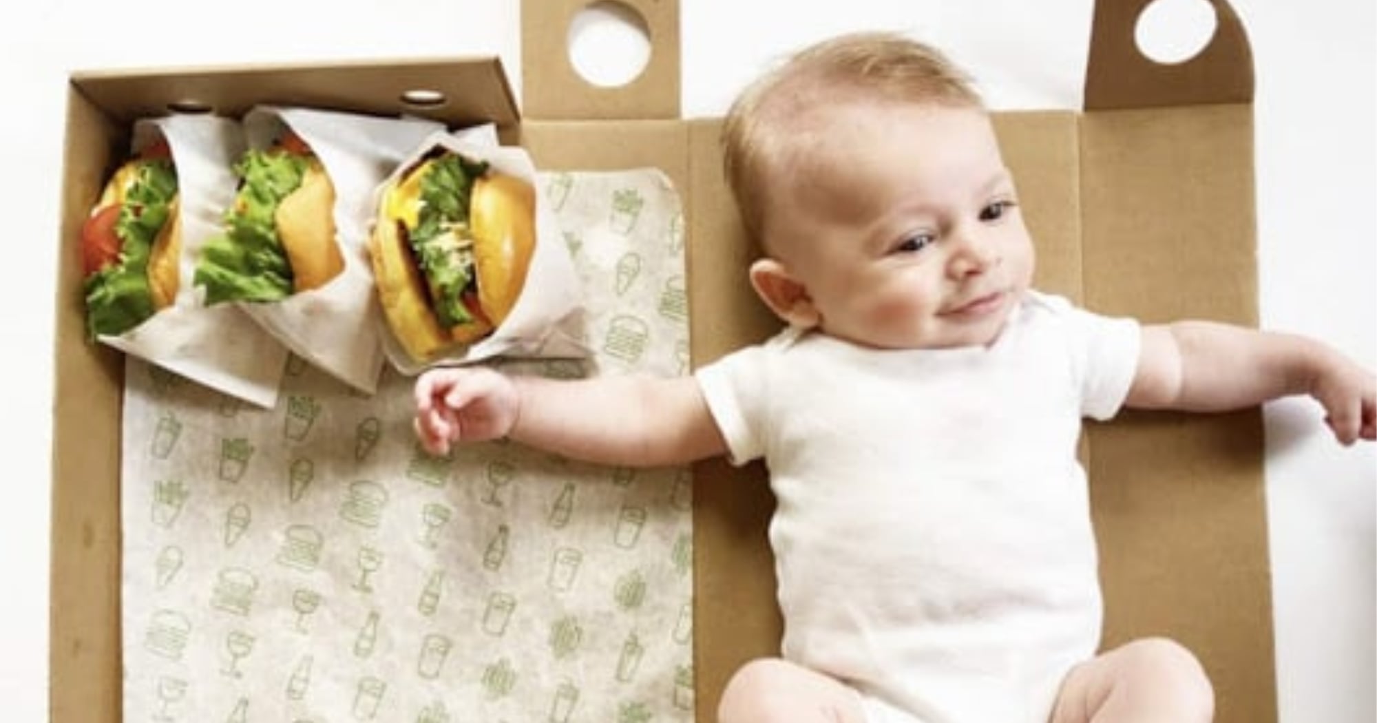 Baby in Atlanta Does Burger Monthly Milestone Photos | PS Family