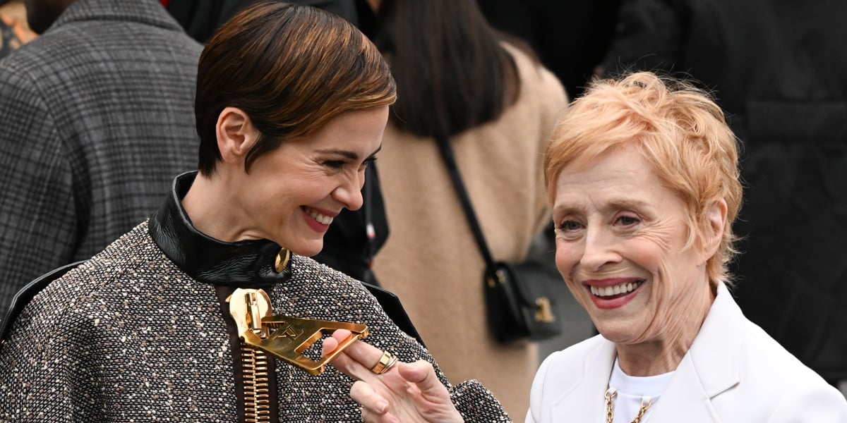 Sarah Paulson's Oversize Zipper at Paris Fashion Week | POPSUGAR Fashion