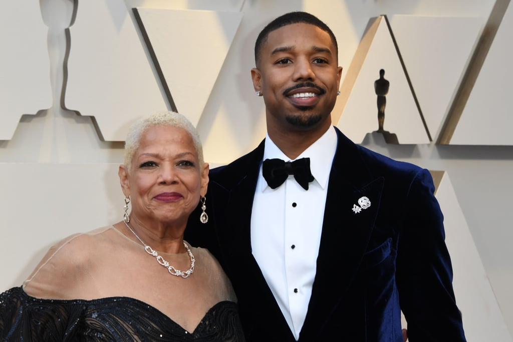Michael B Jordan And His Mom At The 2019 Oscars Popsugar Celebrity