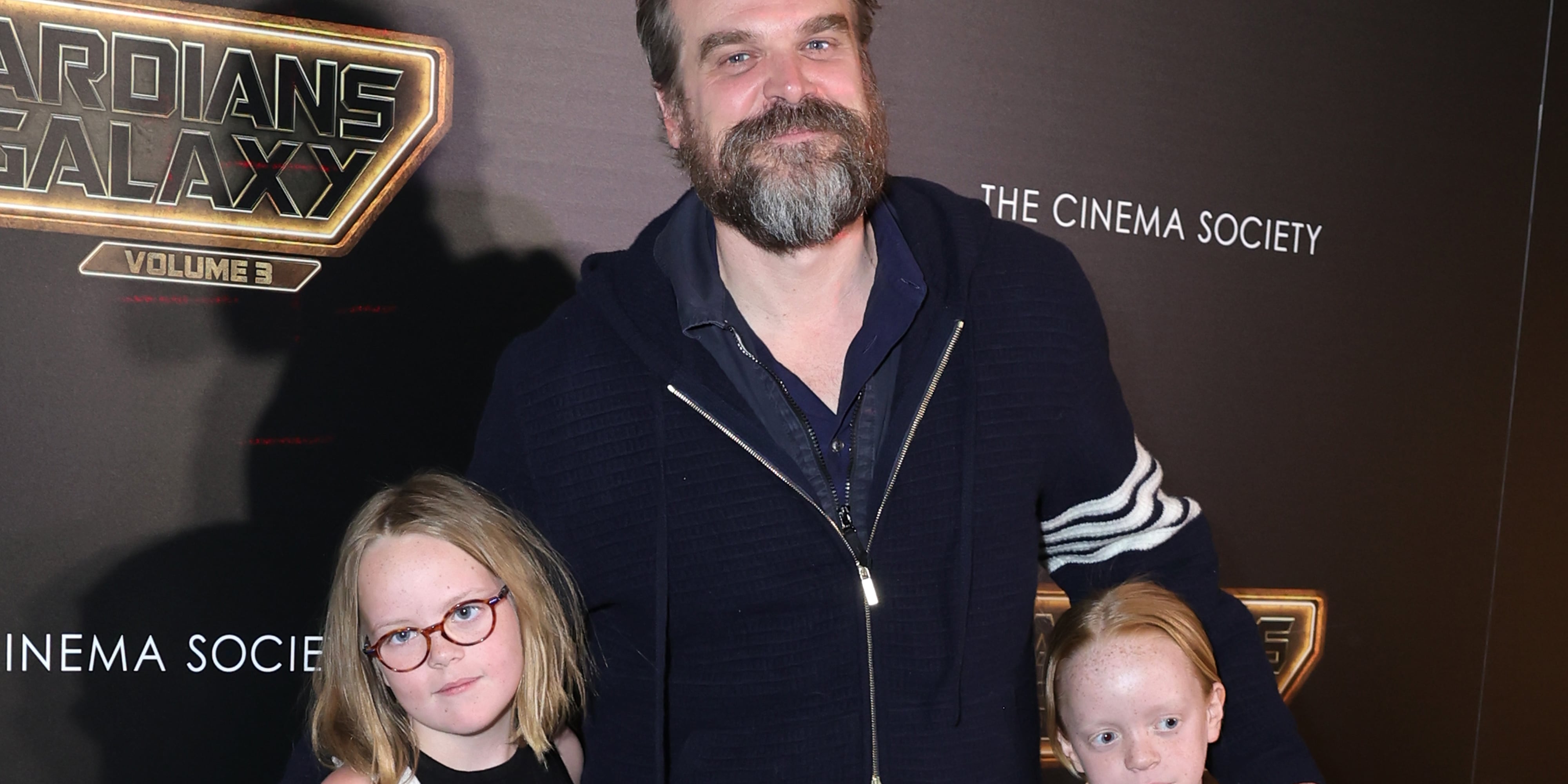 David Harbour & Kids at Guardians of the Galaxy 3 Premiere | PS Celebrity