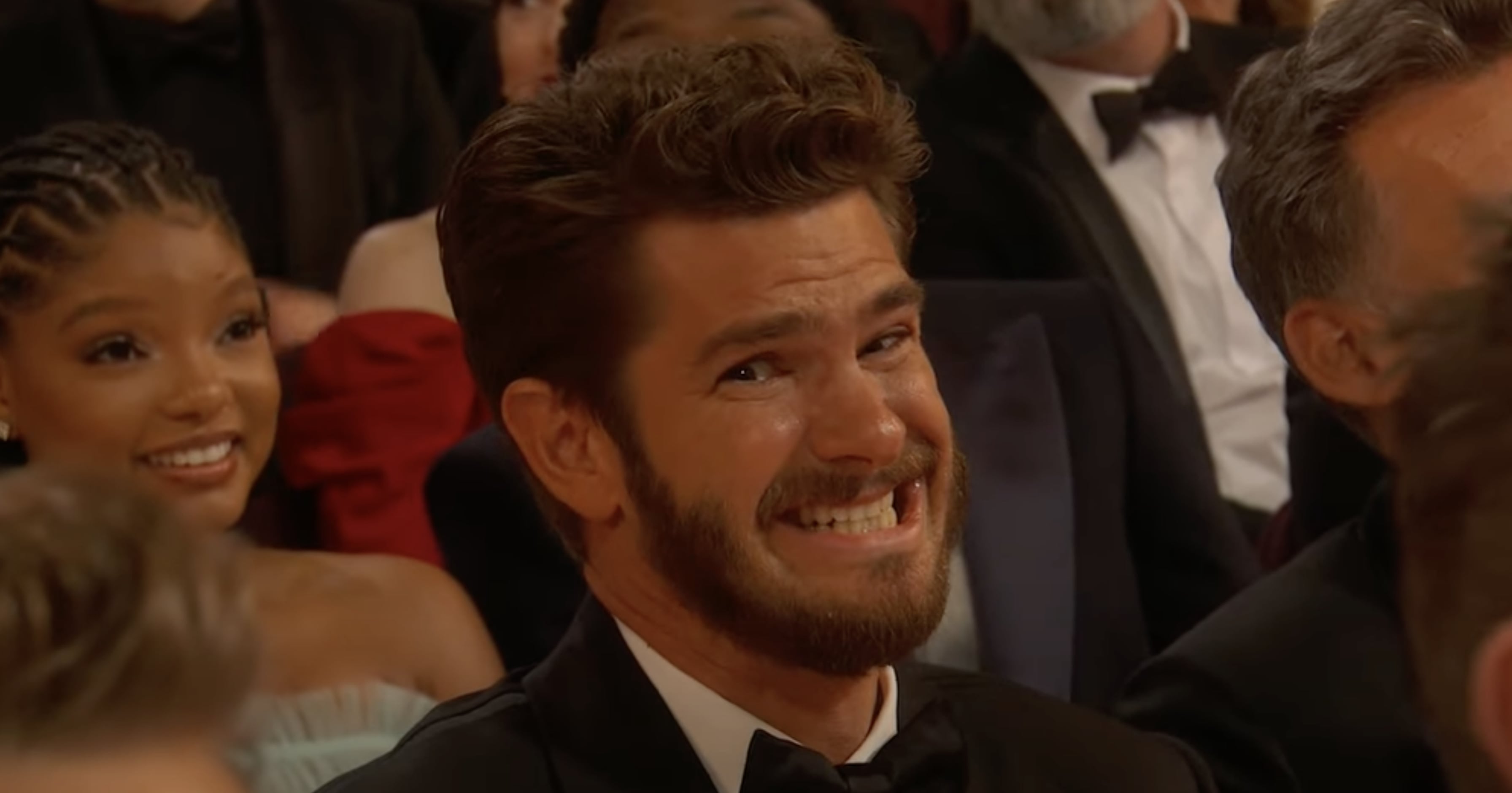 Andrew Garfield's Awkward Oscars Smile Inspires a Meme | PS Celebrity