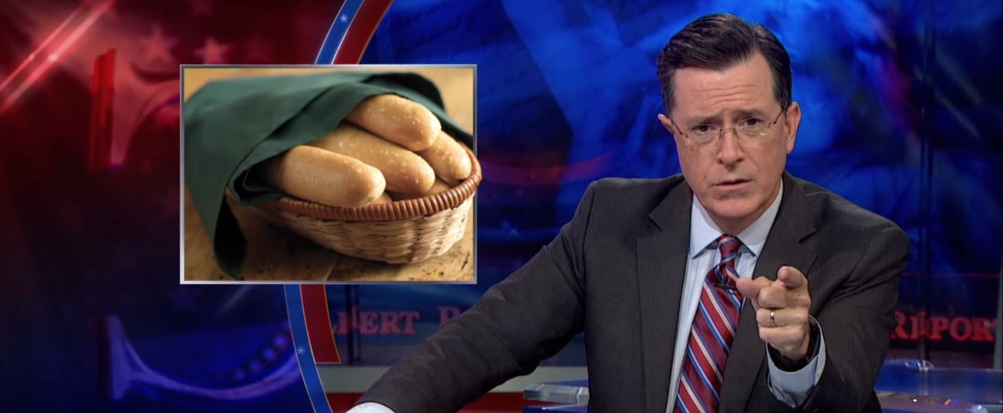 Stephen Colbert Breadsticks Video | POPSUGAR Food