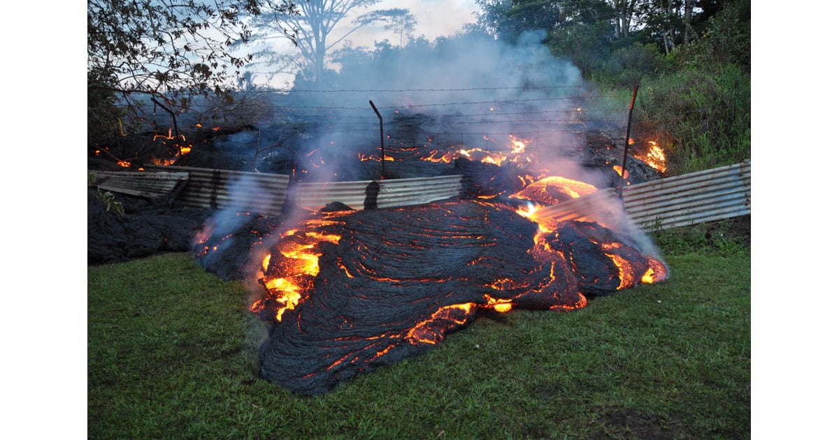 Lava flowed through a fence in Pahoa, Hawaii, from the Kilauea | Best ...