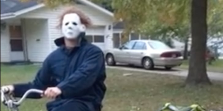 Video of Dad Riding His Bike Dressed as Michael Myers | POPSUGAR Family