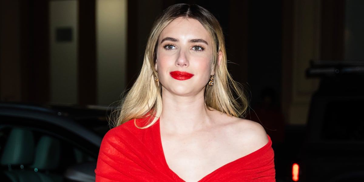 Emma Roberts Sheer Red Dress at Maybe I Do Screening | PS Fashion