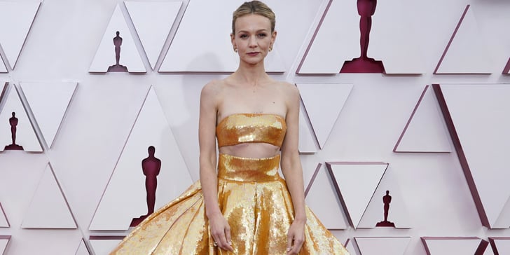 Carey Mulligan's Gold Valentino Skirt at the 2021 Oscars | POPSUGAR Fashion