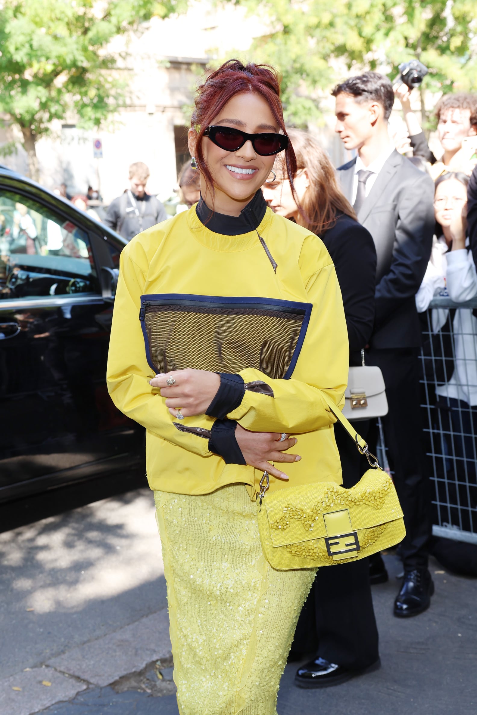 Shay Mitchell's Red Hair at Fendi Fashion Show in Milan | PS Beauty