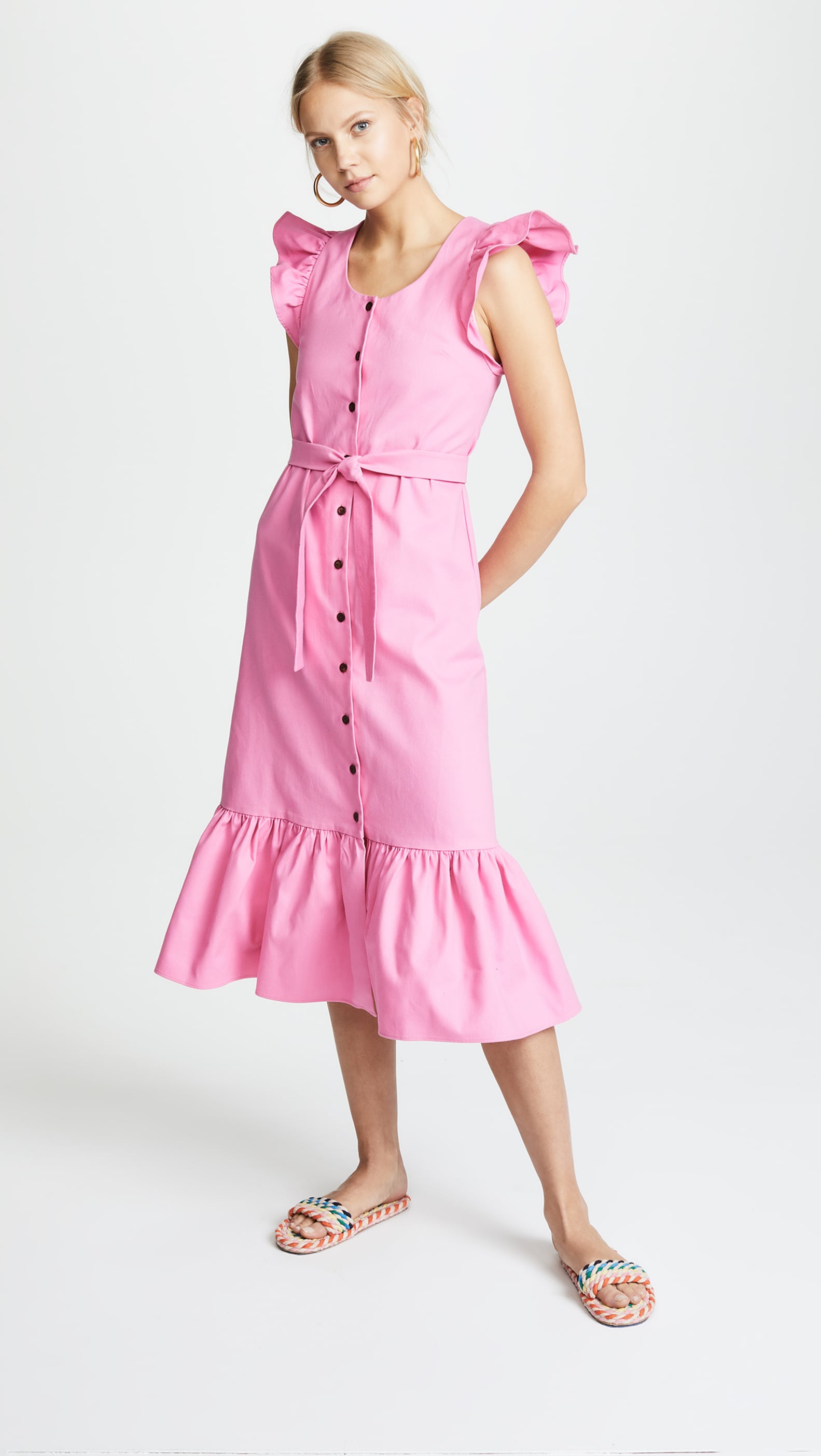 Victoria Beckham Pink Dress in NYC 2018 | PS Fashion