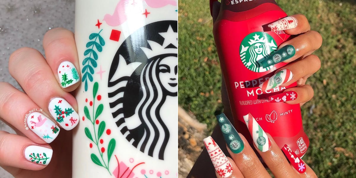Starbucks-Inspired Holiday Manicures and Nail Art Ideas | PS Beauty
