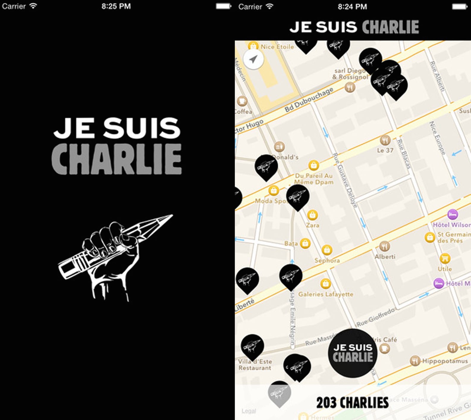 Apple Approves Je Suis Charlie! App | PS Tech