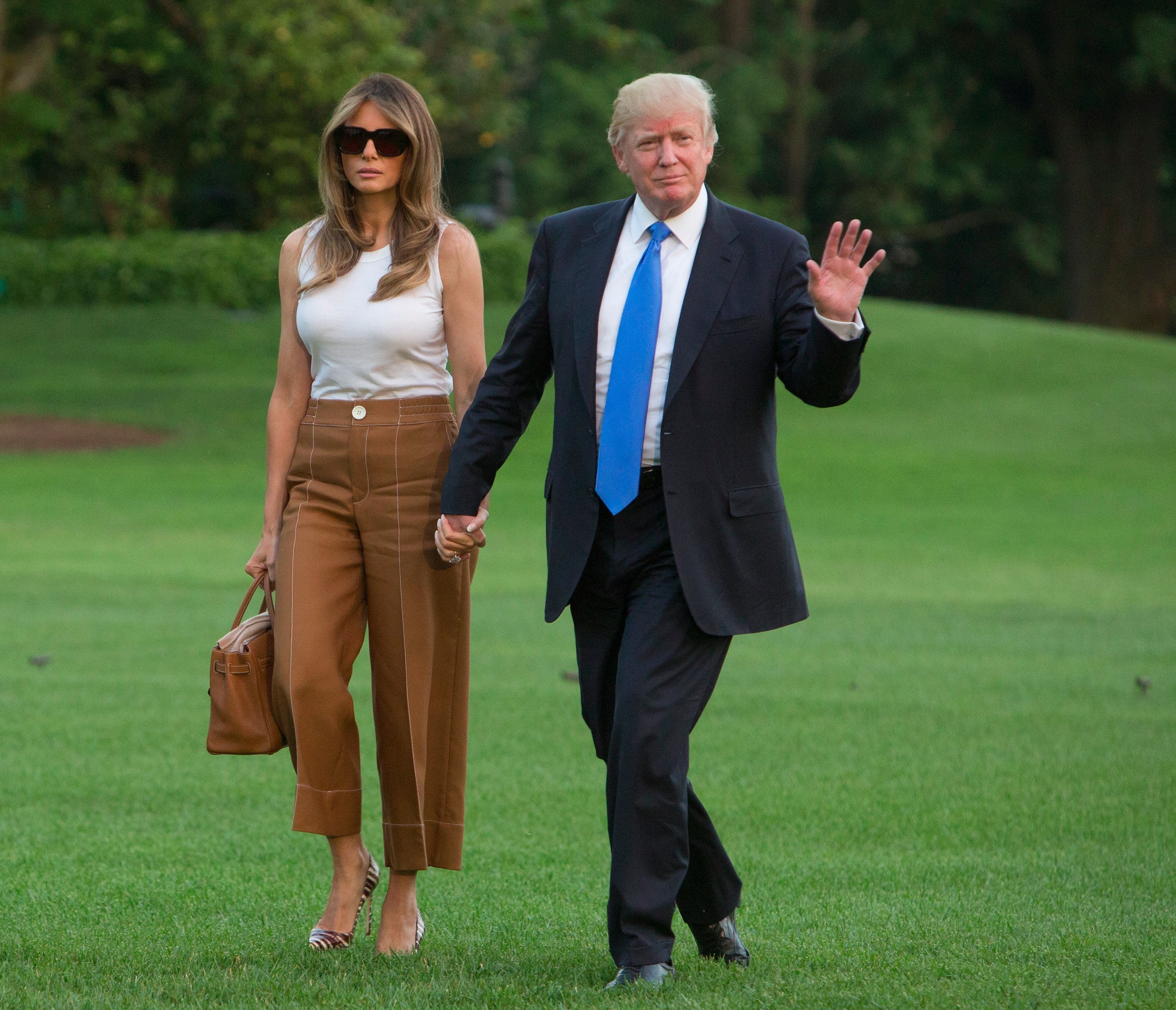 Melania Trump Bally Pants at the White House | PS Fashion