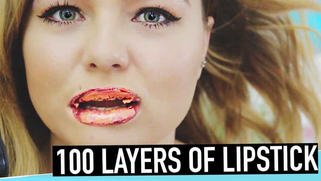 100 Layers of Liquid Lipstick Challenge | POPSUGAR Beauty