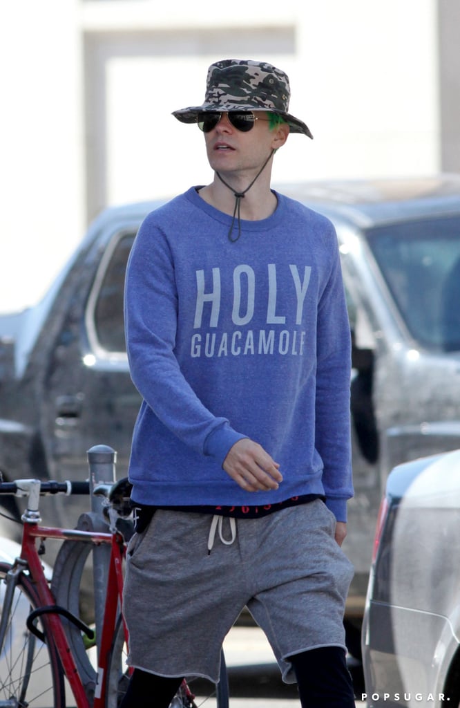 Jared Leto Steps Out With Green Hair April 2015 | POPSUGAR Celebrity