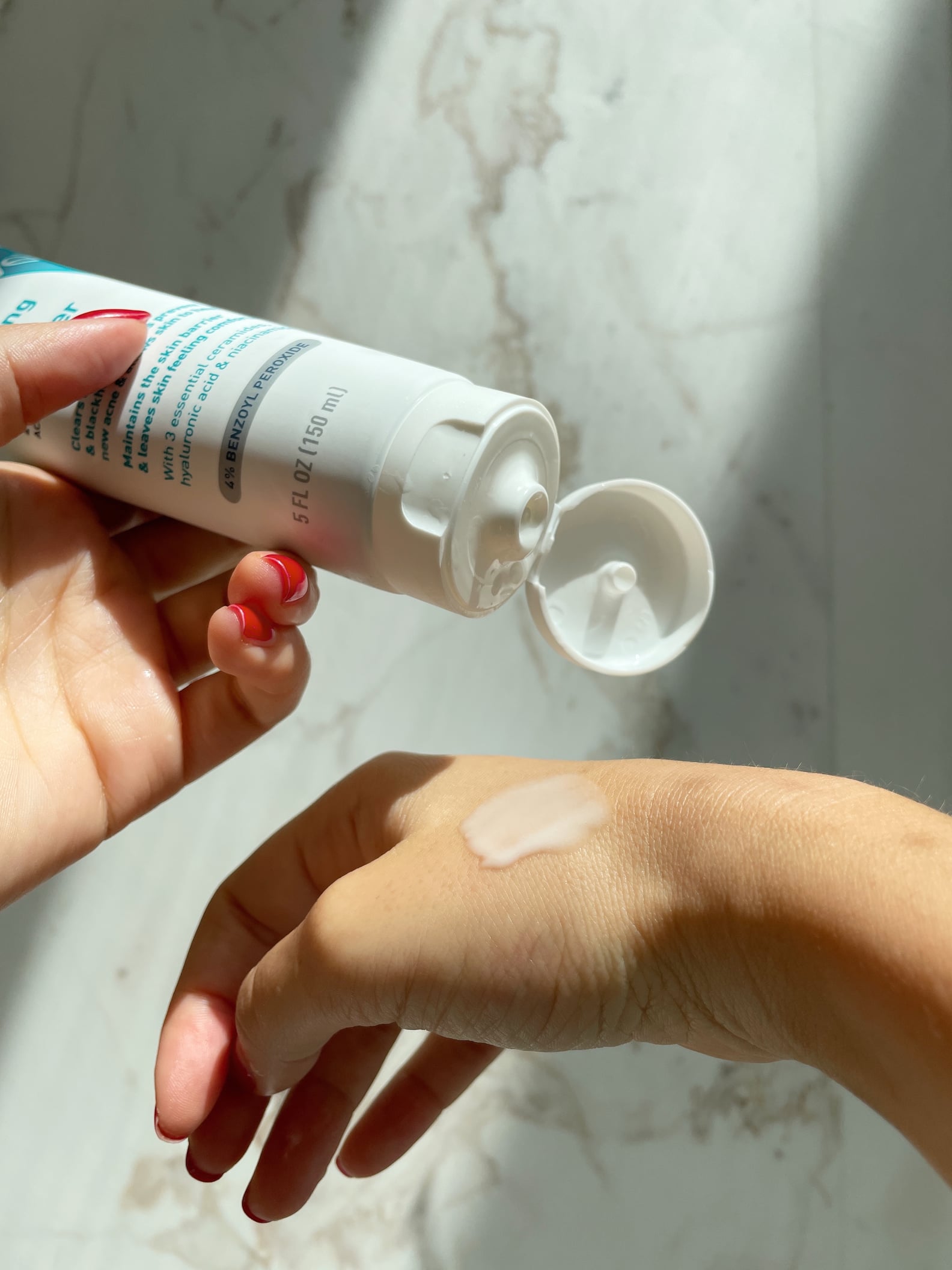 CeraVe Acne Foaming Cream Cleanser Review With Photos | PS Beauty