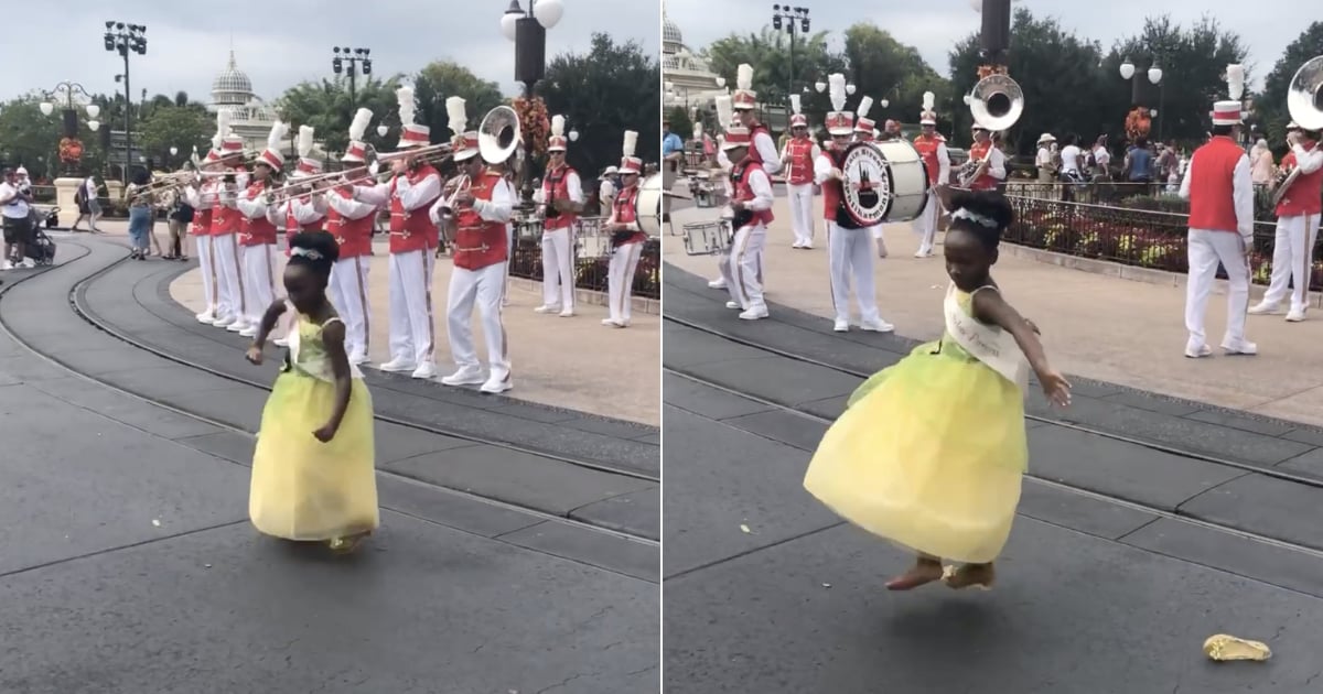 Girl Dancing at Disney Dressed as Princess Tiana | Video | POPSUGAR Family