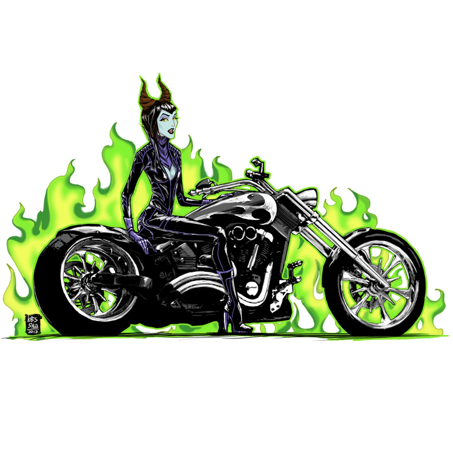 Disney Princesses Riding Motorcycles Artwork | PS Smart Living