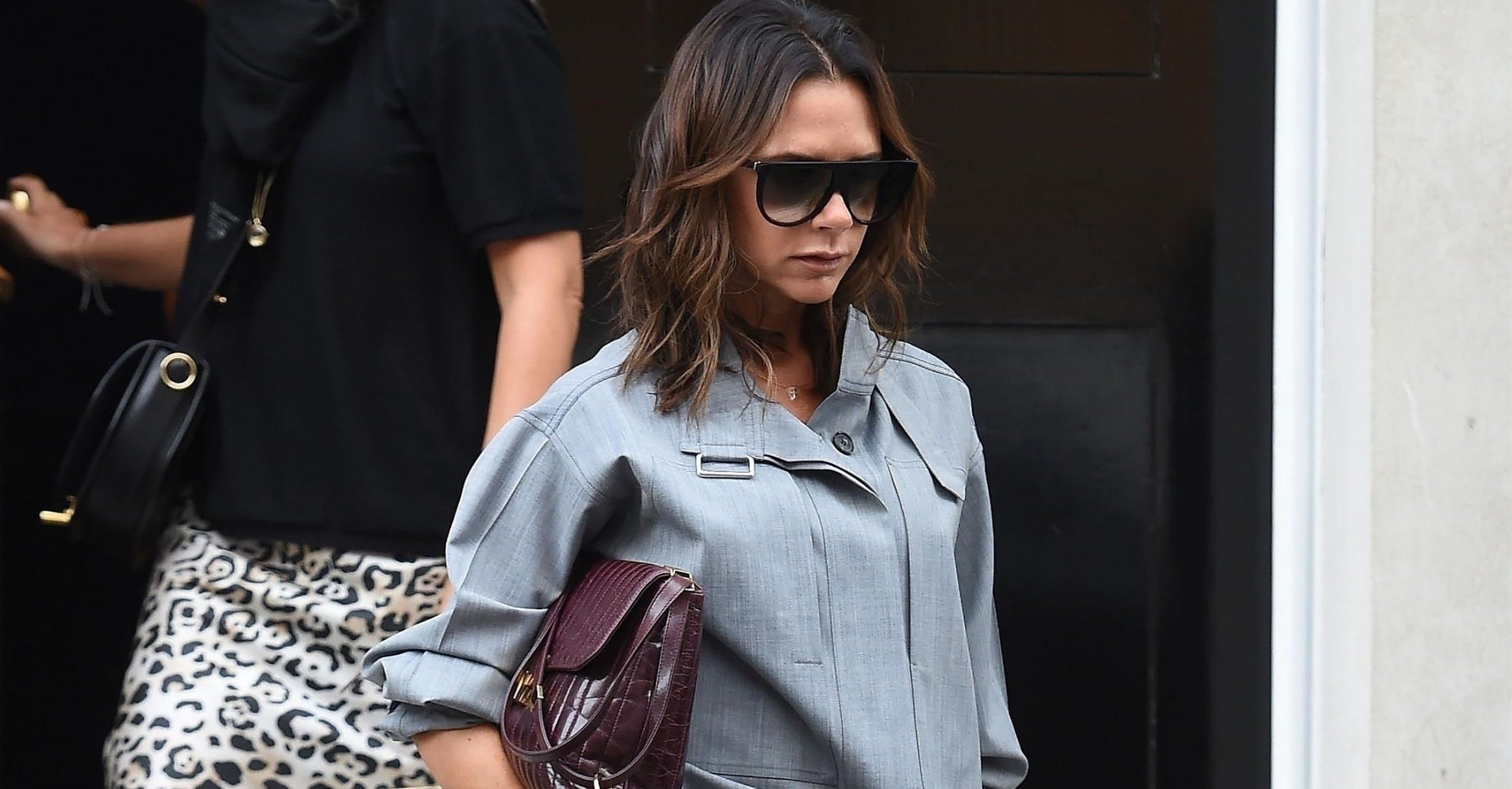 Victoria Beckham Gray Suit in London September 2018 | PS Fashion
