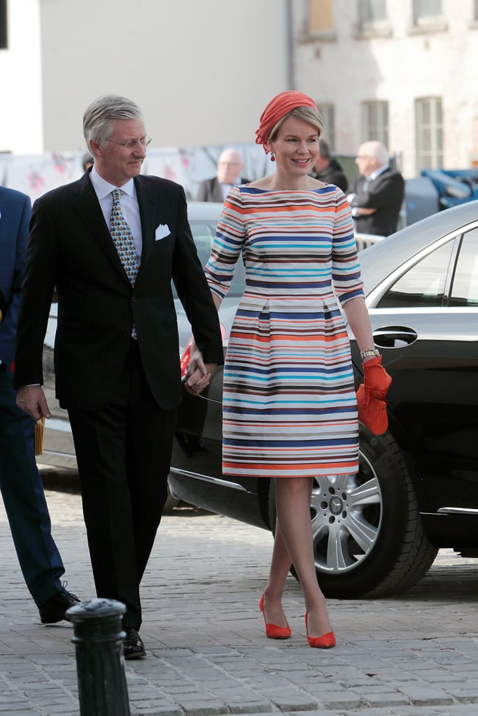 Queen Mathilde of Belgium Natan Dress April 2016 | POPSUGAR Fashion