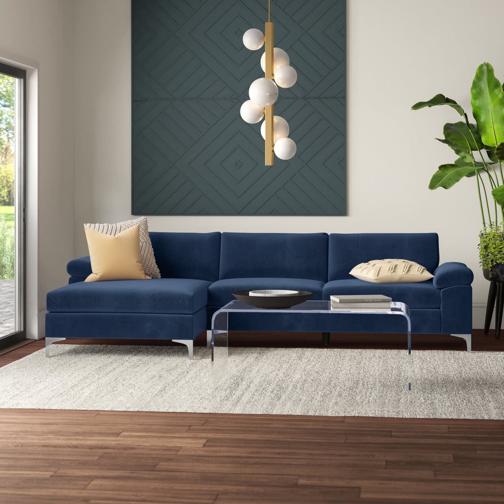 Martello 101 Velvet Left Hand Facing Sofa Chaise Best Home