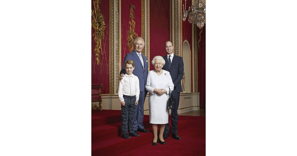 Prince George Portrait With the Queen, Charles, and William | POPSUGAR ...