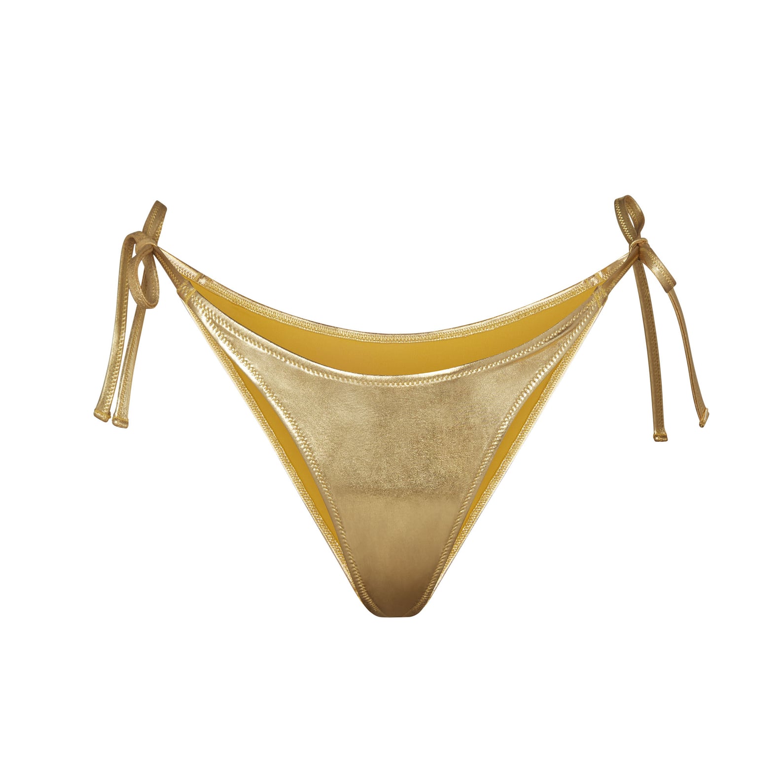 See Kim Kardashian Model the Skims Metallic Swim Collection | PS Fashion