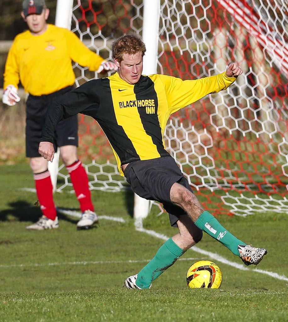 Prince Harry Playing Soccer on Christmas Eve 2014 | POPSUGAR Celebrity