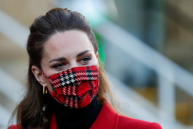 Kate Middleton Dons Tartan Emilia Wickstead Face Mask | 2020 | PS Fashion