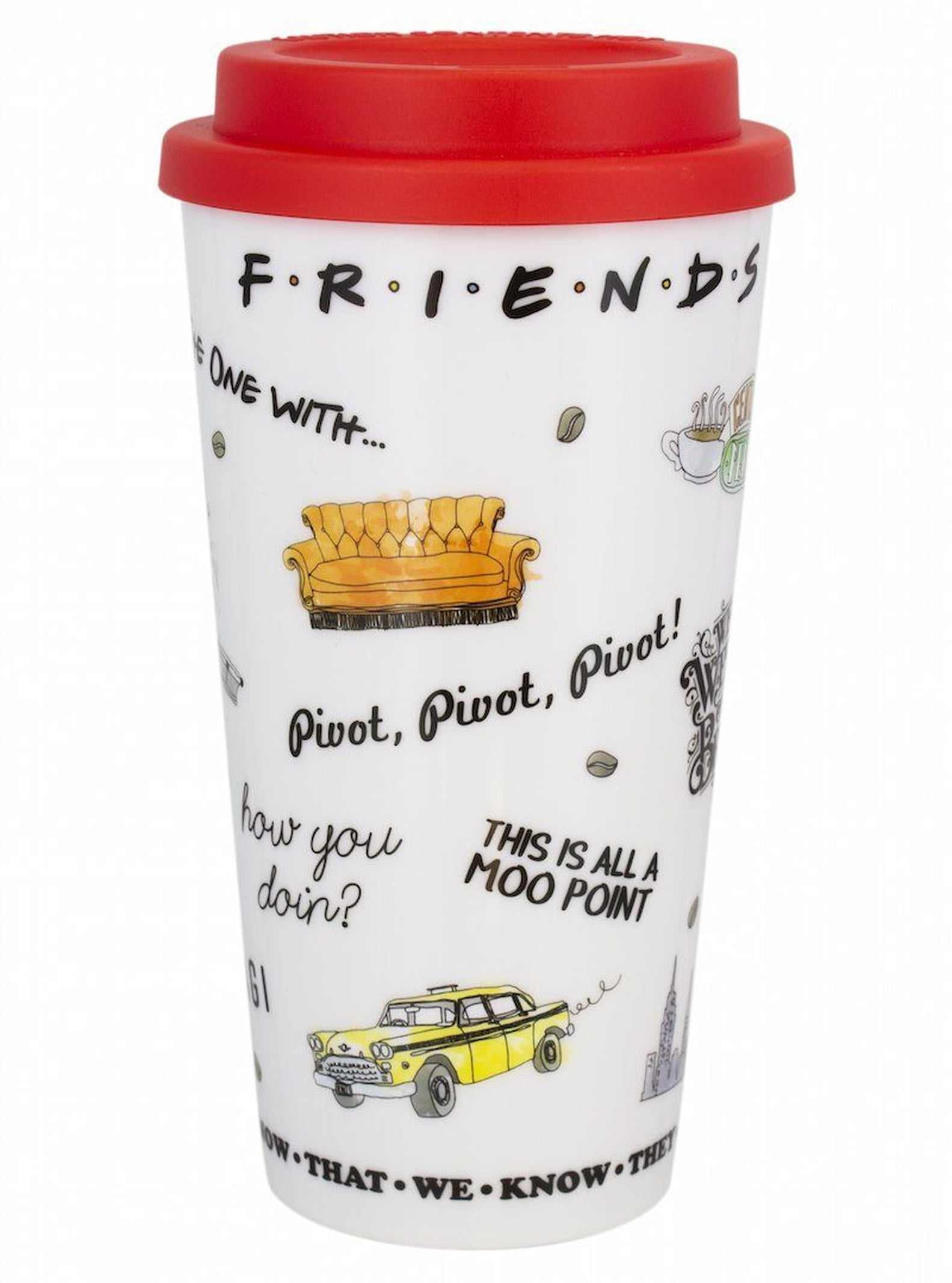 This Friends Travel Coffee Mug Features Iconic Show Quotes | PS Food