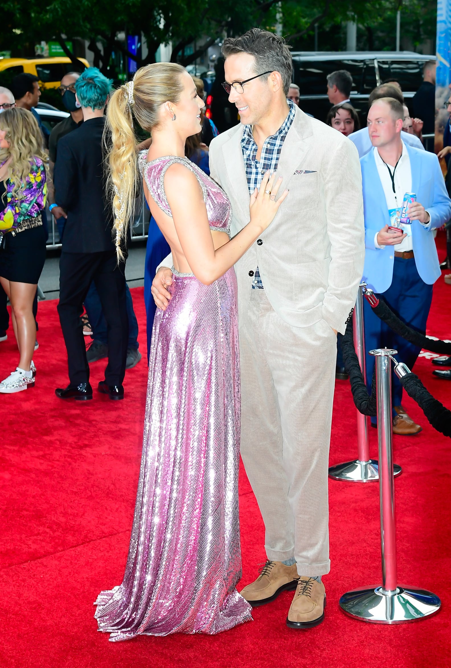 Blake Lively's Pink Prabal Gurung Dress With Ryan Reynolds | PS Fashion