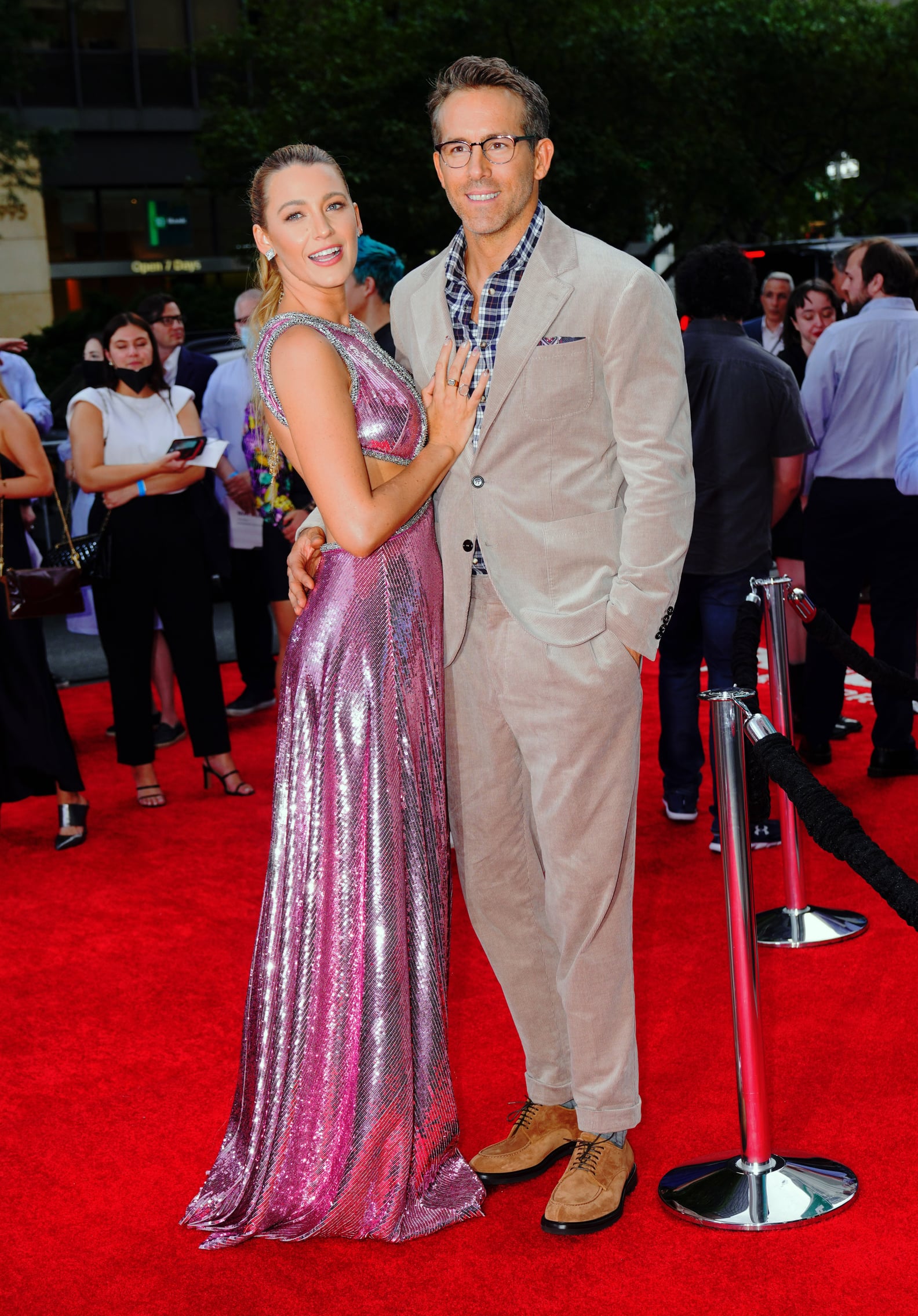 Blake Lively's Pink Prabal Gurung Dress With Ryan Reynolds | PS Fashion
