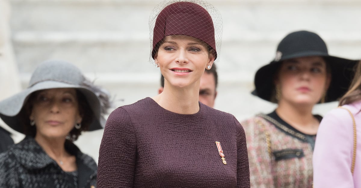 Princess Charlene of Monaco Wearing a Purple Dress | PS Fashion