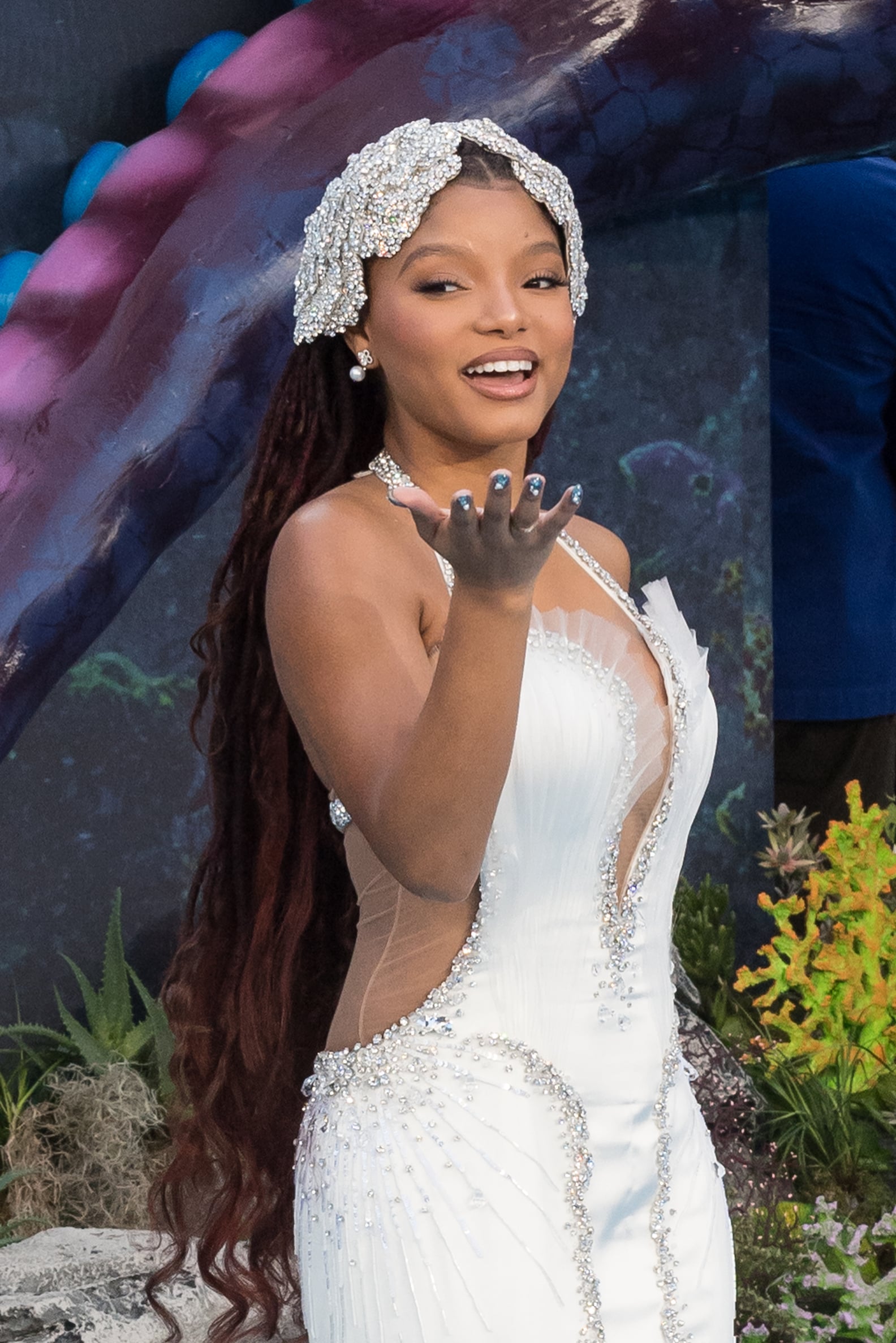 Simone Ashley’s Sheer Netted Panel Victoria Beckham Dress | PS Fashion