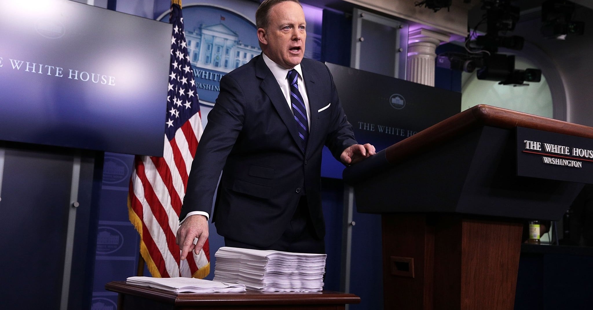 Sean Spicer Stacks of Papers Meme | PS Tech