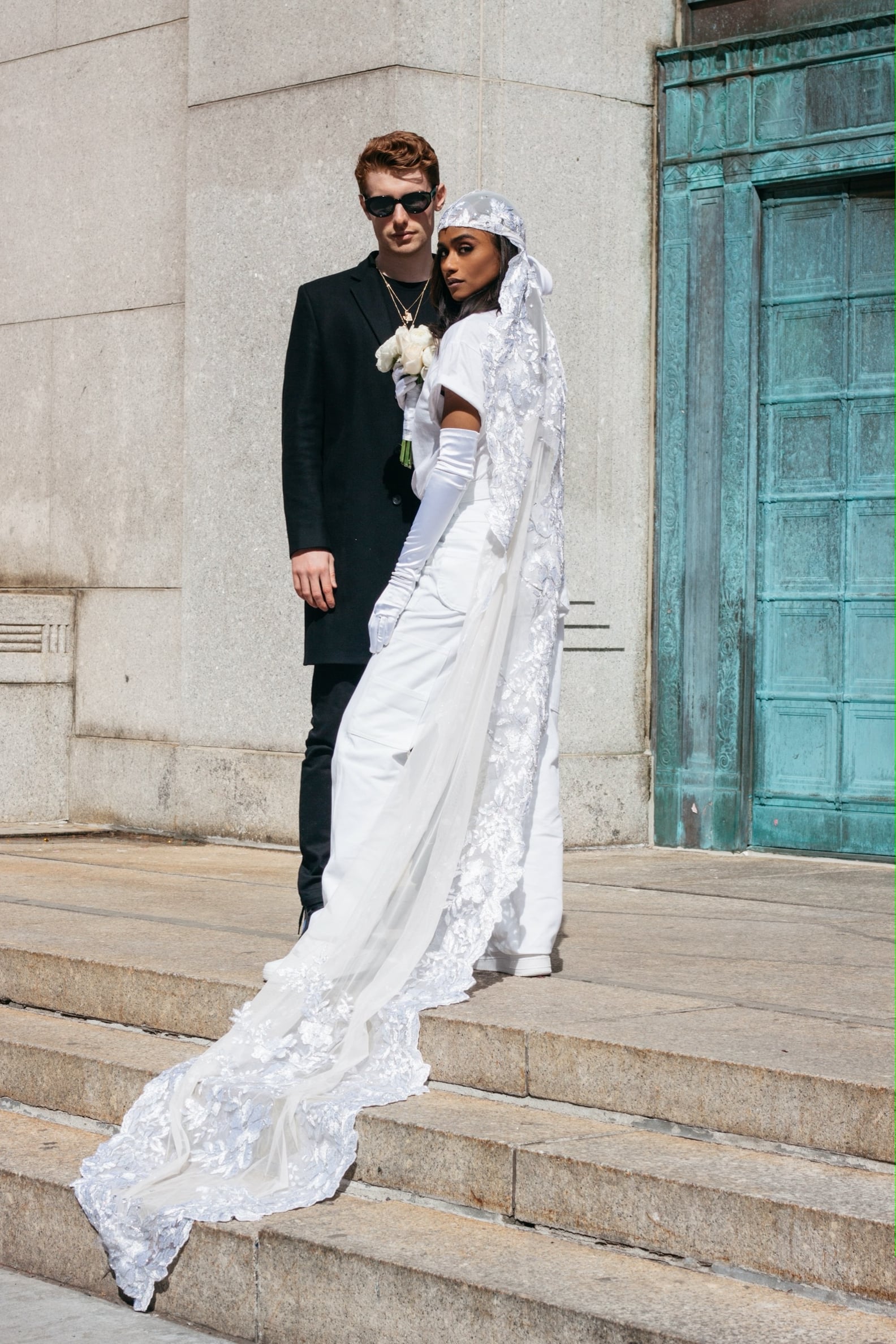 Vashtie Wore a Durag Veil and Nikes to Her City Hall Wedding | PS Fashion