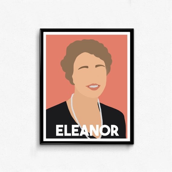 Eleanor Roosevelt Feminist Icon Poster | Famous Women in History Gifts ...