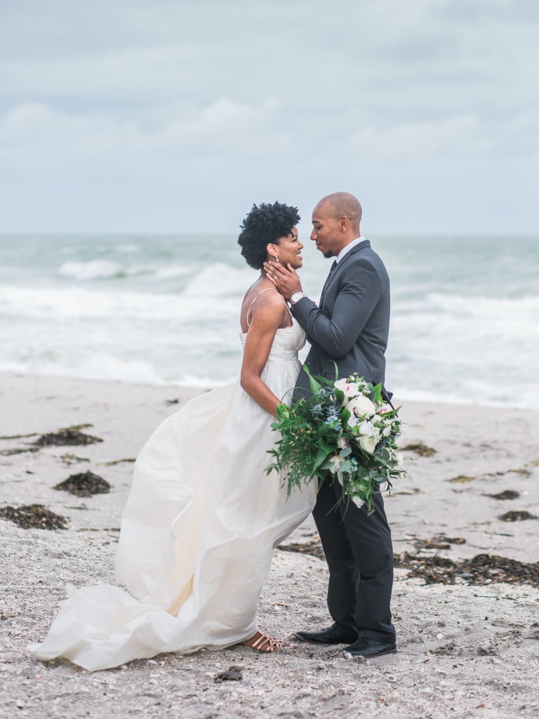 First Look Wedding Photo Shoot On The Beach Popsugar Love And Sex