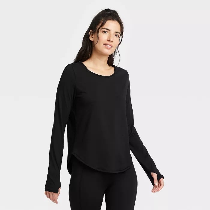 Women's Long Sleeve Essential T-Shirt | Tops With Thumbholes to Keep ... Women's Long Sleeve Essential T-Shirt | Tops With Thumbholes to Keep ...