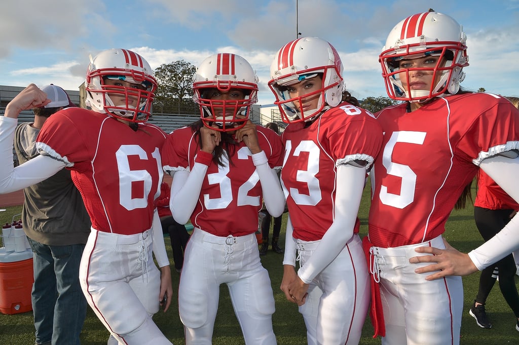 Victoria's Secret Models Play Football | POPSUGAR Fashion