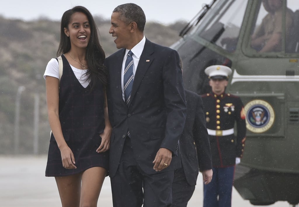Malia Obama in Plaid Dress and Ankle Boots | April 2016 | POPSUGAR Fashion